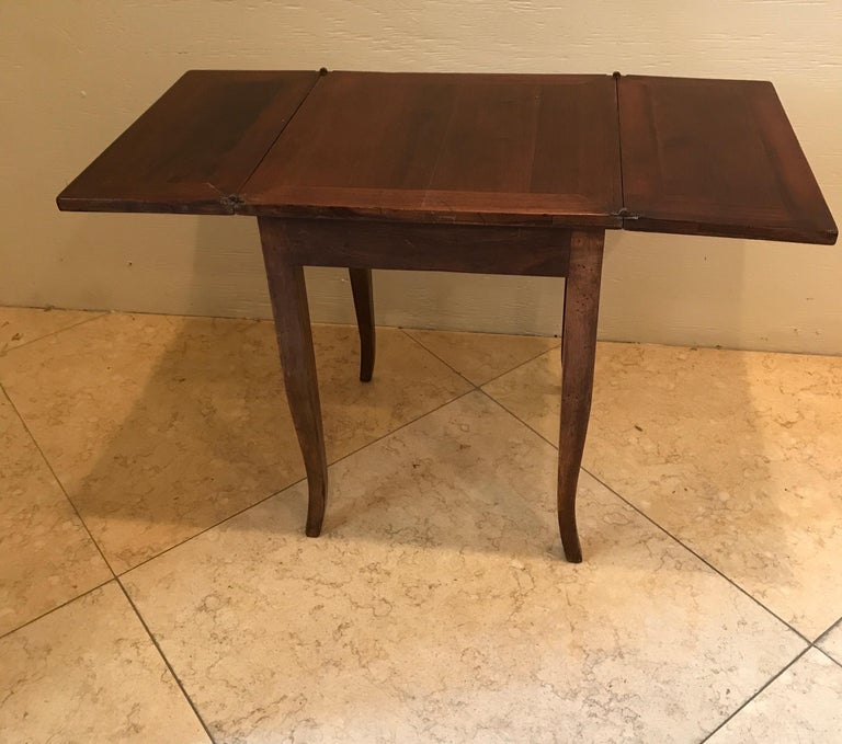 Italian Flip Top Extension Side Table For Sale at 1stDibs