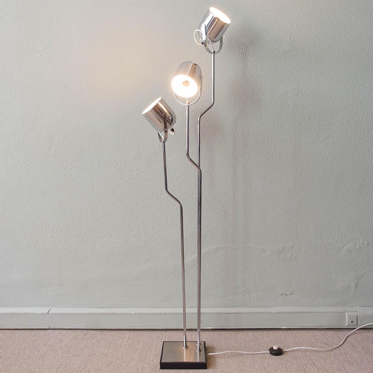 Italian Floor Lamp with Three Lights by Reggiani, 1970s For Sale at 1stDibs