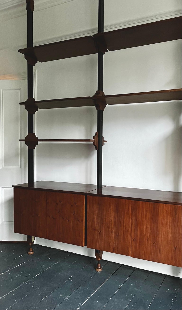 Italian Floor to Ceiling Shelving Unit, Three Bays, Second Half 20th ...