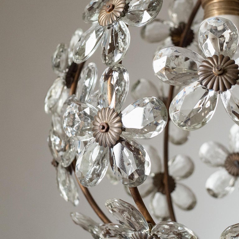 Italian Floral Glass Ceiling Light, circa 1940 For Sale at 1stDibs