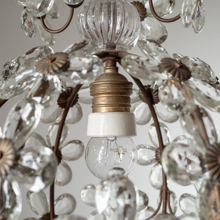 Italian Floral Glass Ceiling Light, circa 1940 For Sale at 1stDibs