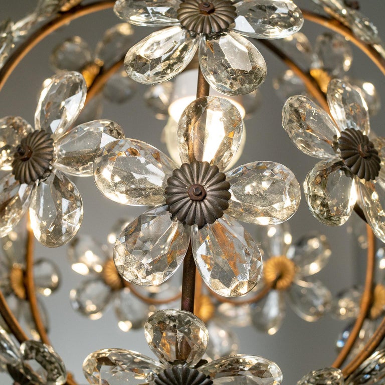 Italian Floral Glass Ceiling Light, circa 1940 For Sale at 1stDibs