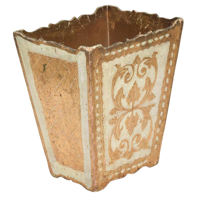 Italian Florentine Giltwood Trash Can Neoclassical Wastebasket, Italy ...