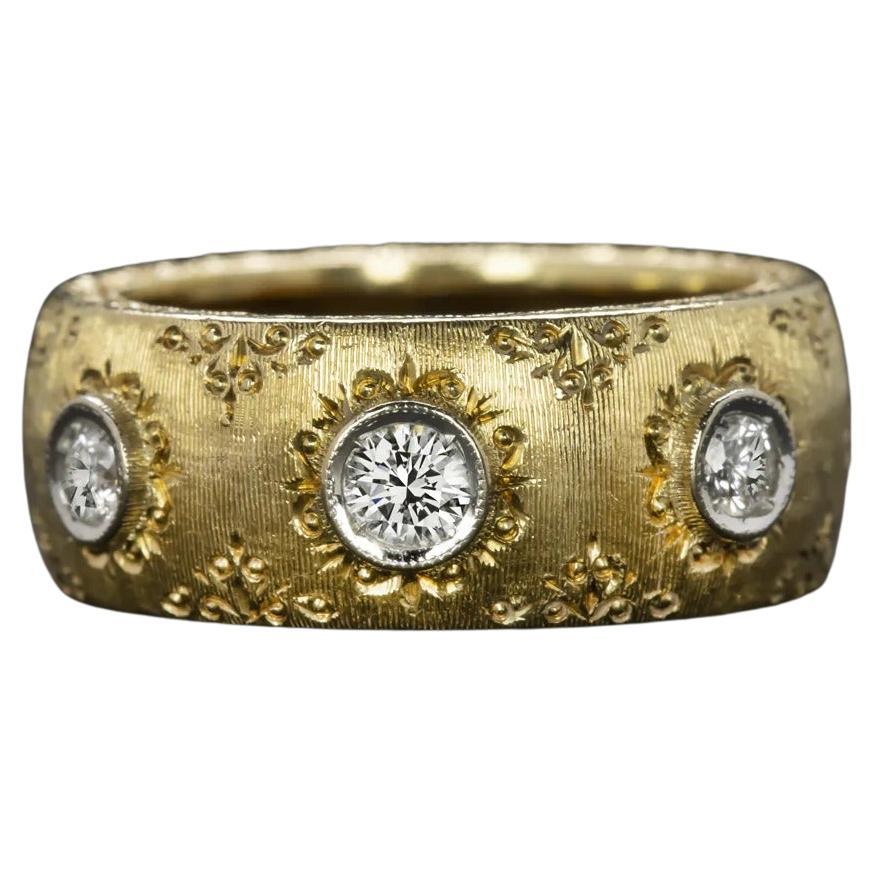 Italian Florentine Vintage Diamond Ring Is Masterfully Crafted 8.8 ...