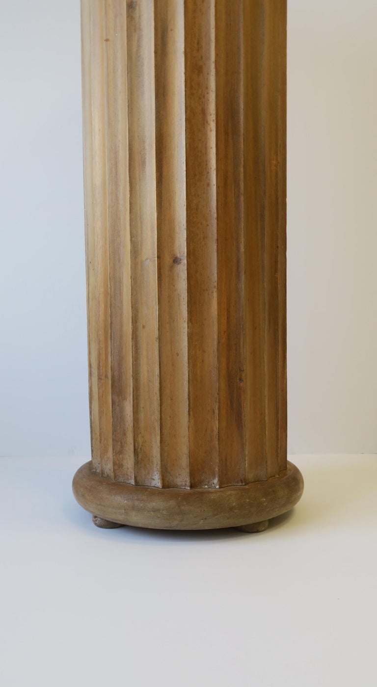 Italian Fluted Wood Pillar Column Pedestal Stand at 1stDibs