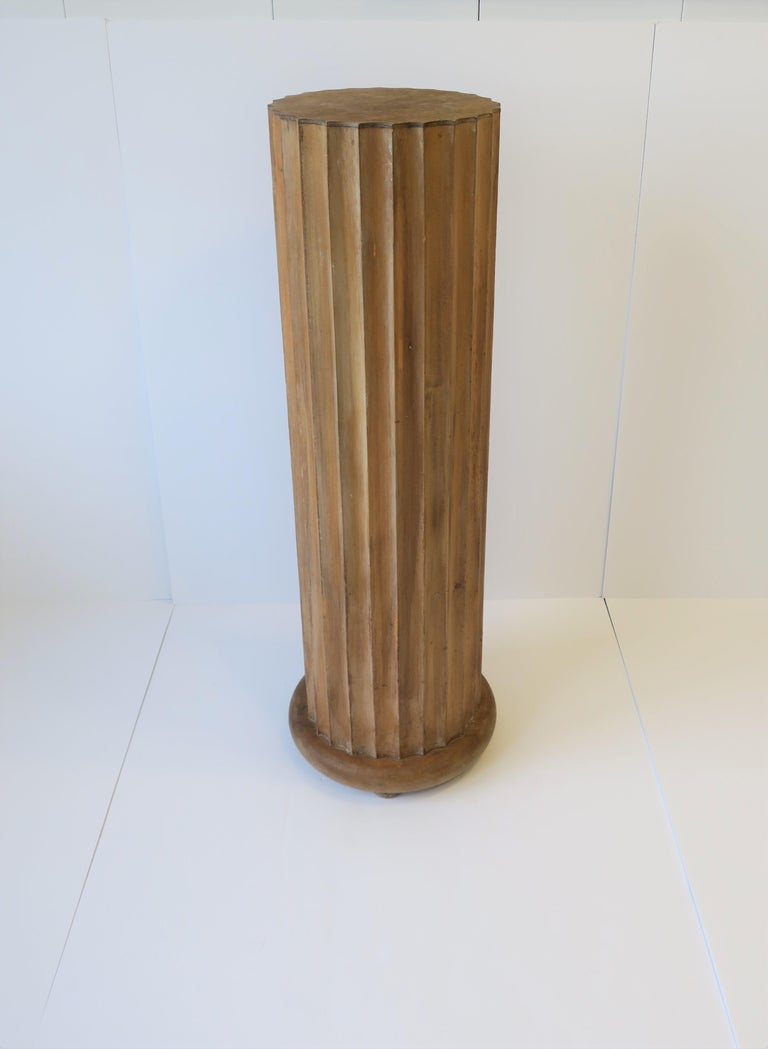 Italian Fluted Wood Pillar Column Pedestal Stand at 1stDibs