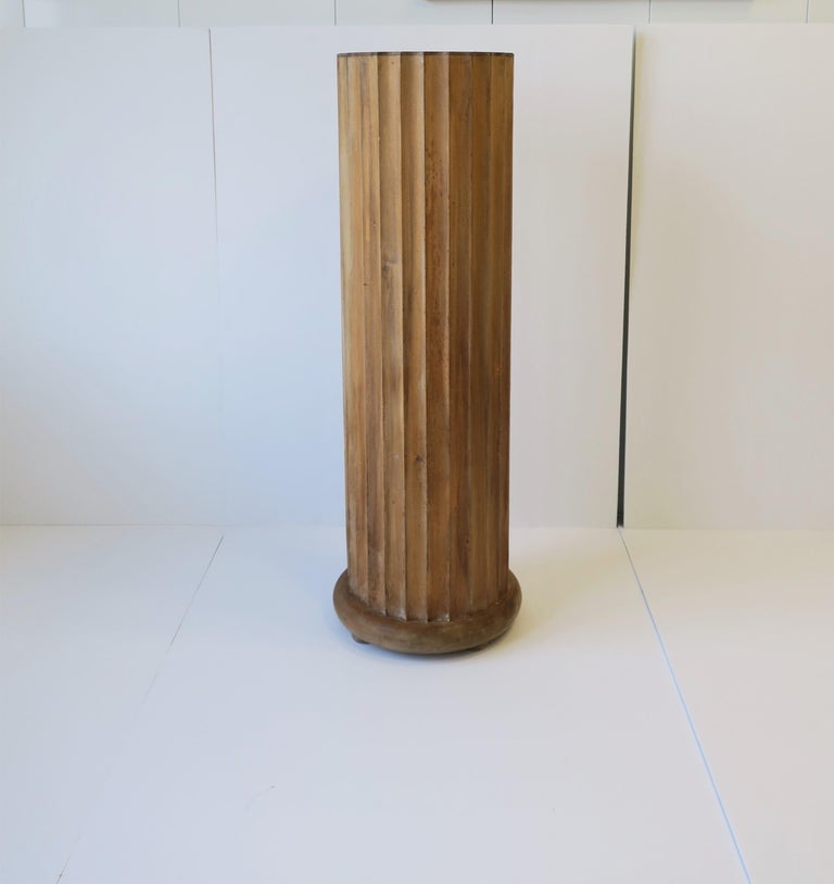 Italian Fluted Wood Pillar Column Pedestal Stand at 1stDibs