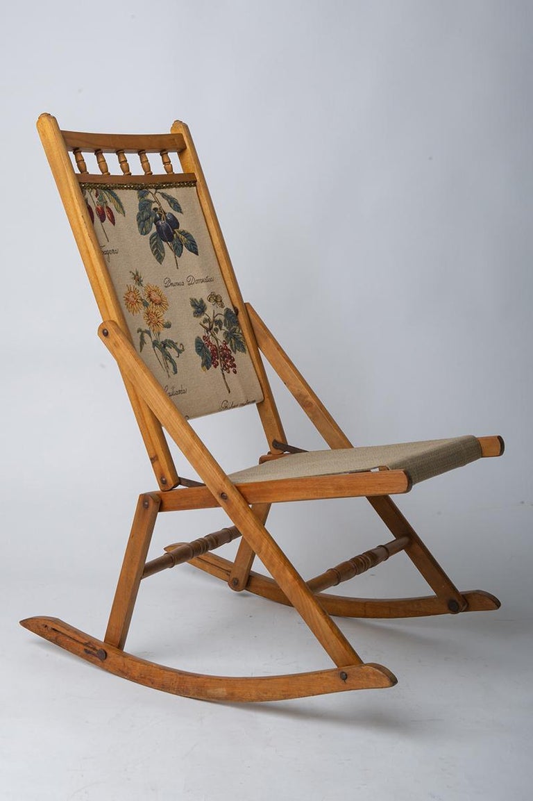 Italian Folding Rocking Chair For Sale at 1stDibs