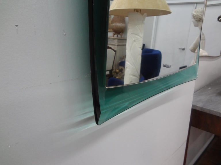 Italian Fontana Arte Style Curved Glass Mirror For Sale at 1stDibs