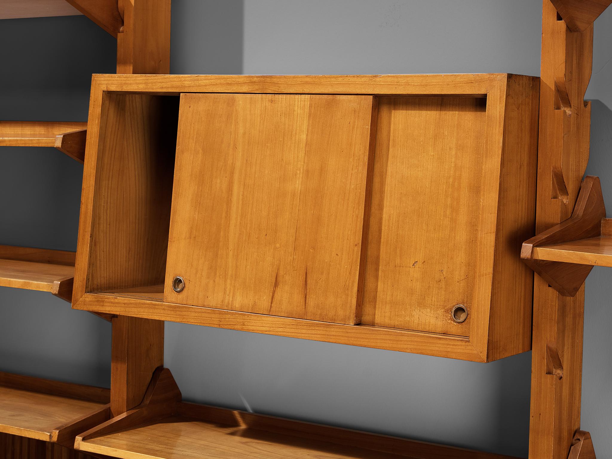 Italian Freestanding Library in Wood For Sale at 1stDibs