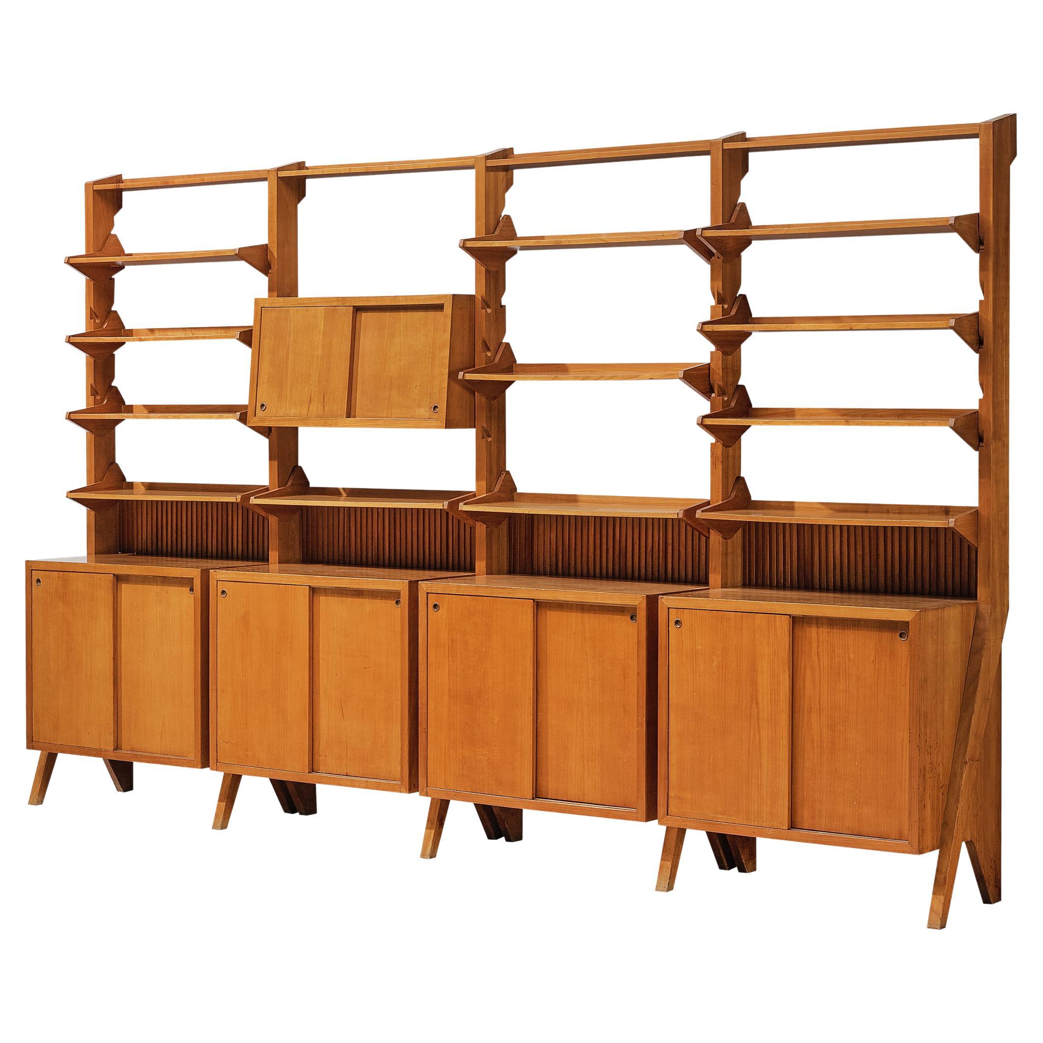 Italian Freestanding Library in Wood For Sale at 1stDibs