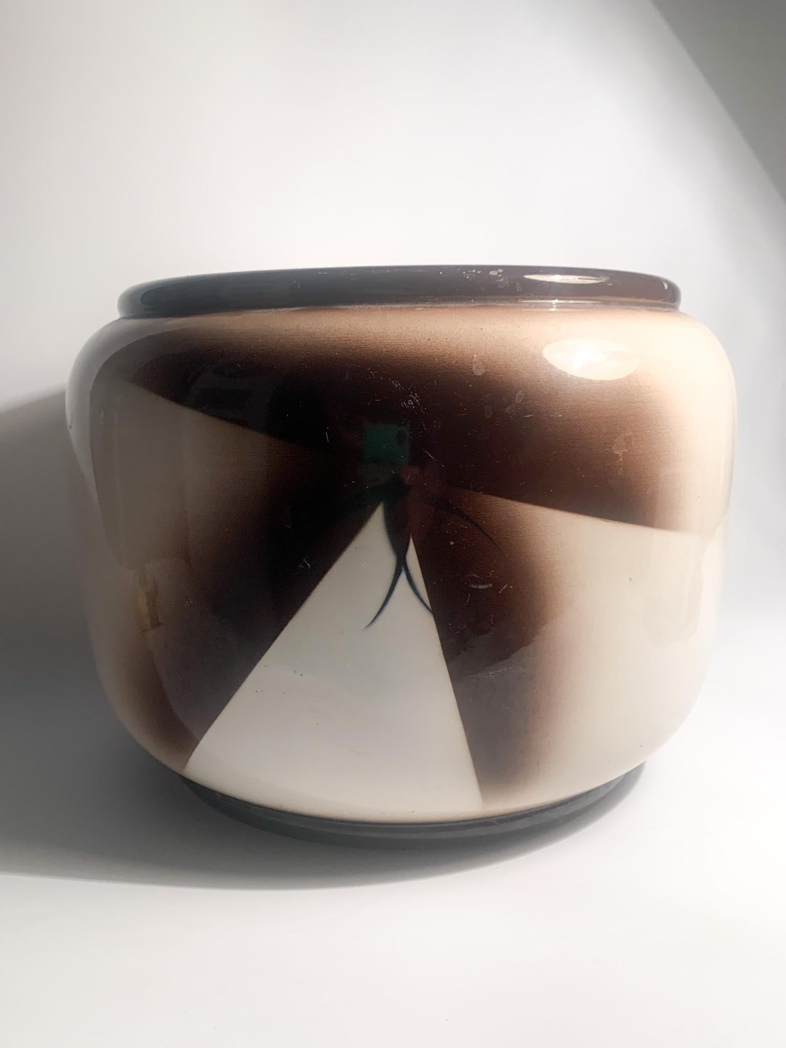 Italian Galvani Pordenone Airbrushed Ceramic Cachepot from the 1960s at ...
