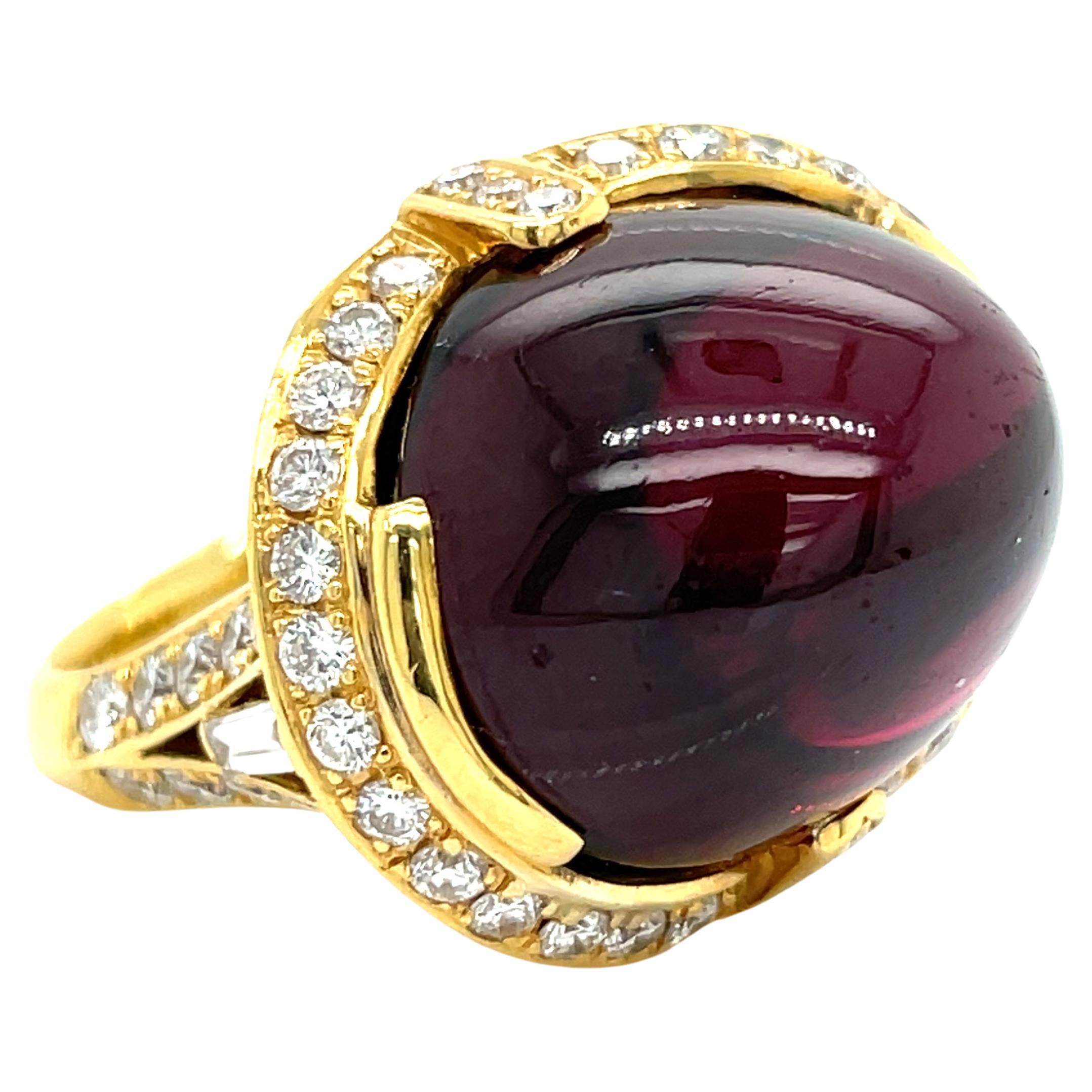 Amazing Spessartite Garnet and Diamond Ring at 1stDibs