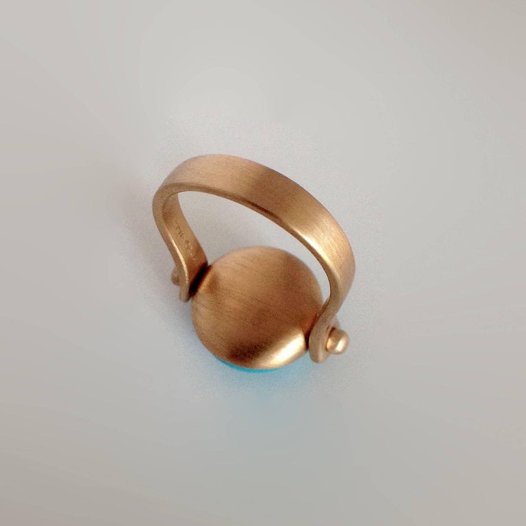 Italian Gemstone Turquoise Red 18Kt Gold Roman Style Reversible Made in ...