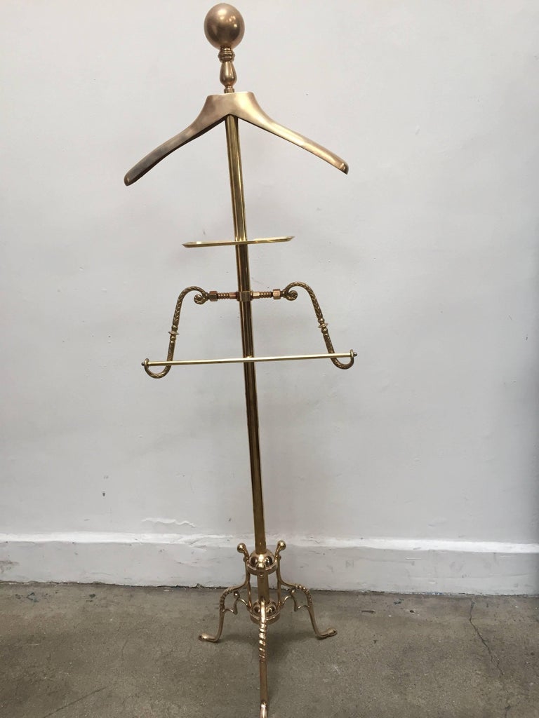 Italian Gentleman Polished Brass Valet For Sale at 1stdibs