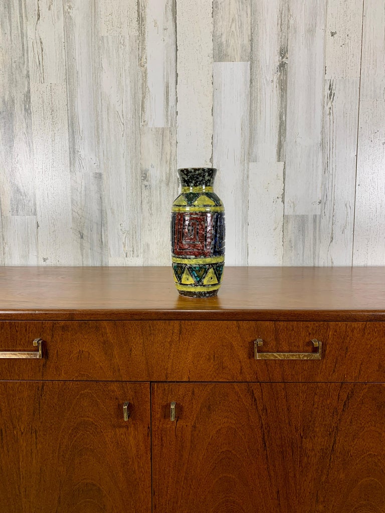 Italian Geometric Design Ceramic Vase For Sale at 1stDibs