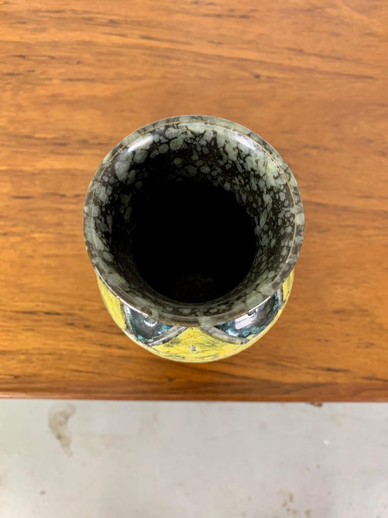 Italian Geometric Design Ceramic Vase For Sale at 1stDibs