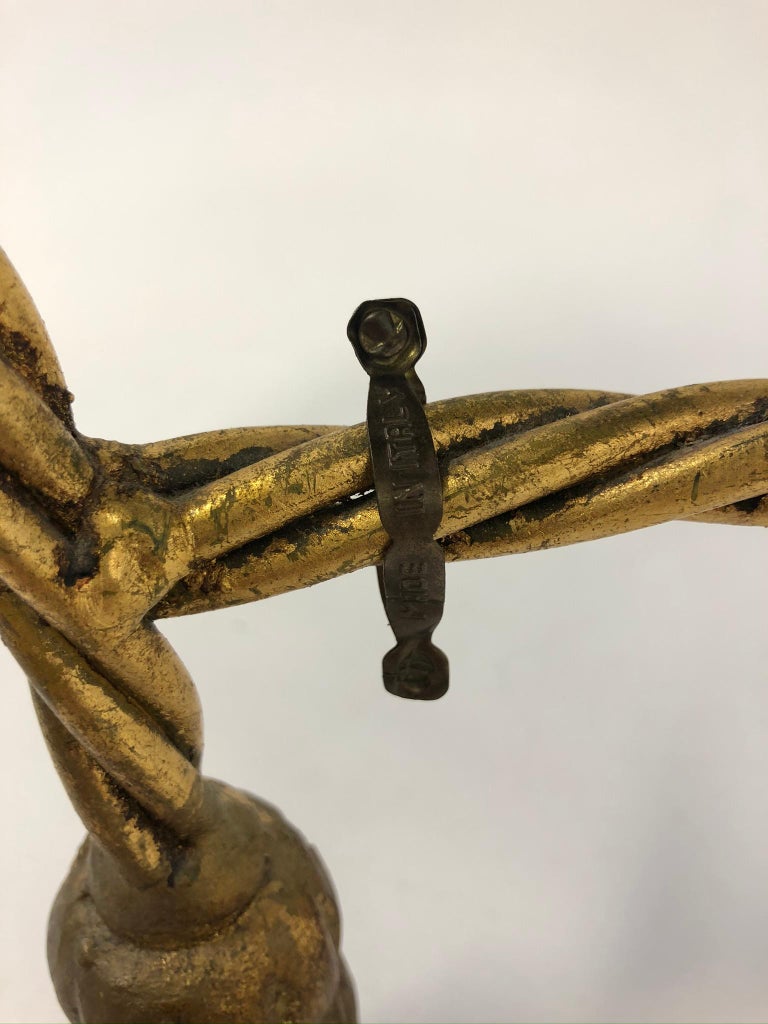 Italian Gilded Faux Rope with Tassels Vanity Stool at 1stDibs