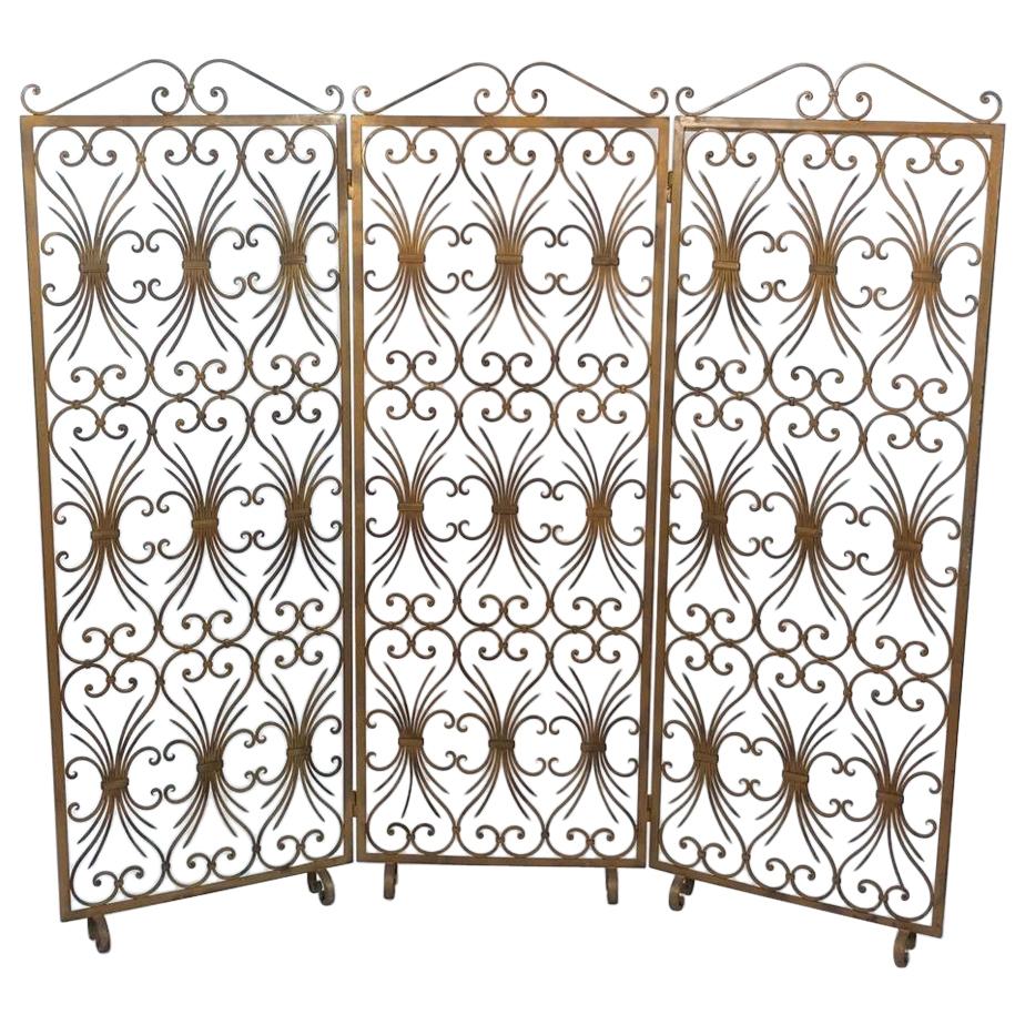 Large 19th Century Two Fold Gothic Room Divider at 1stDibs