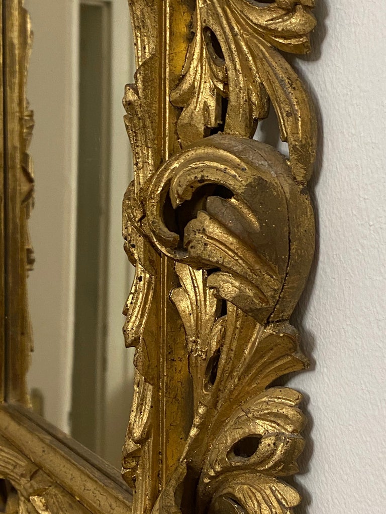 Italian Gilded Wood Carved Mirror at 1stDibs