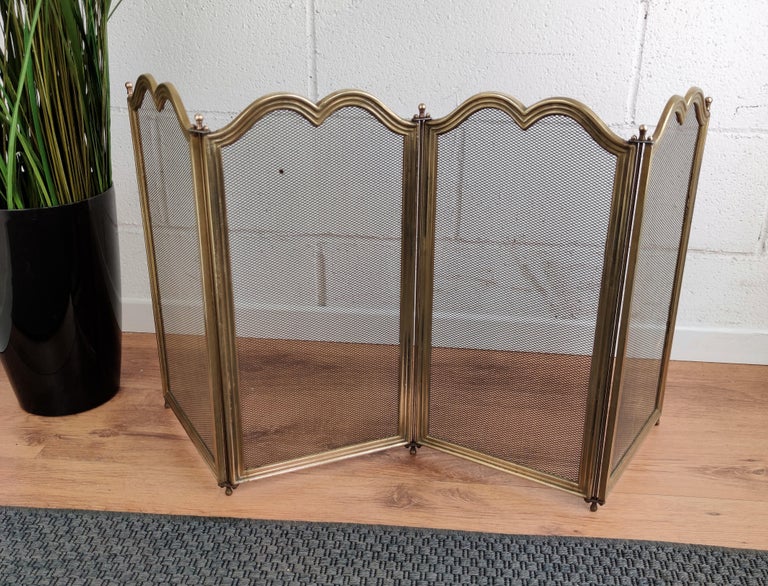 Italian Gilt Brass Fireplace Screen or Fire Screen at 1stDibs
