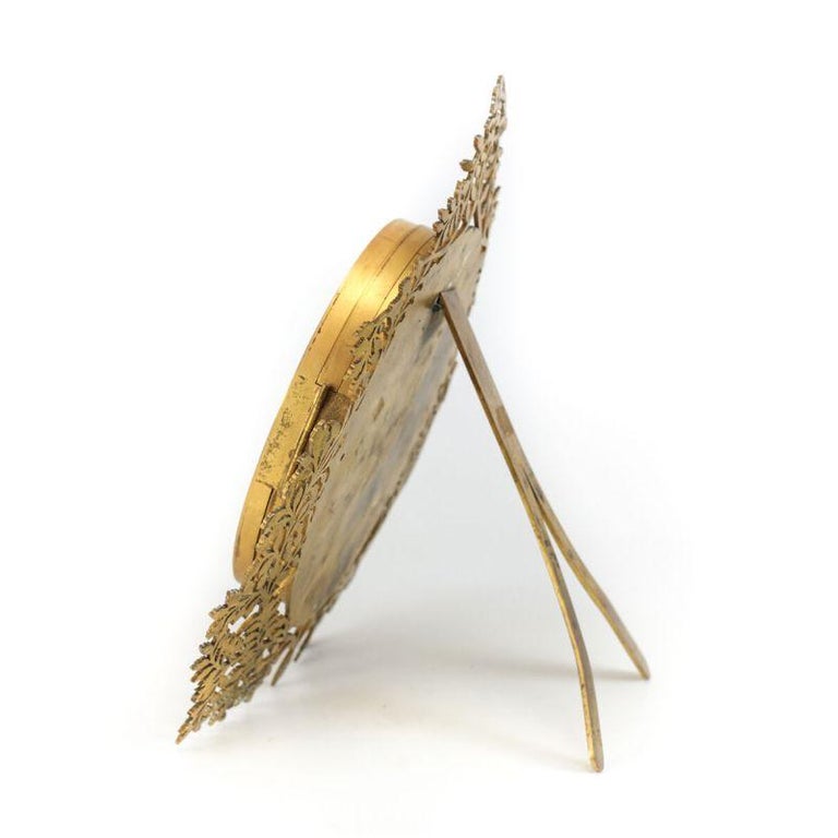 Italian Gilt Bronze and Pietra Dura Accent 3 Photo Frame, Mid-19th ...