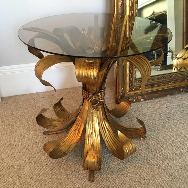 Italian Gilt Leaf Brass Tole Table at 1stDibs