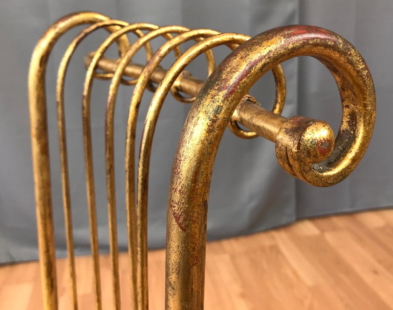 Italian Gilt Scroll Metal Chair at 1stDibs