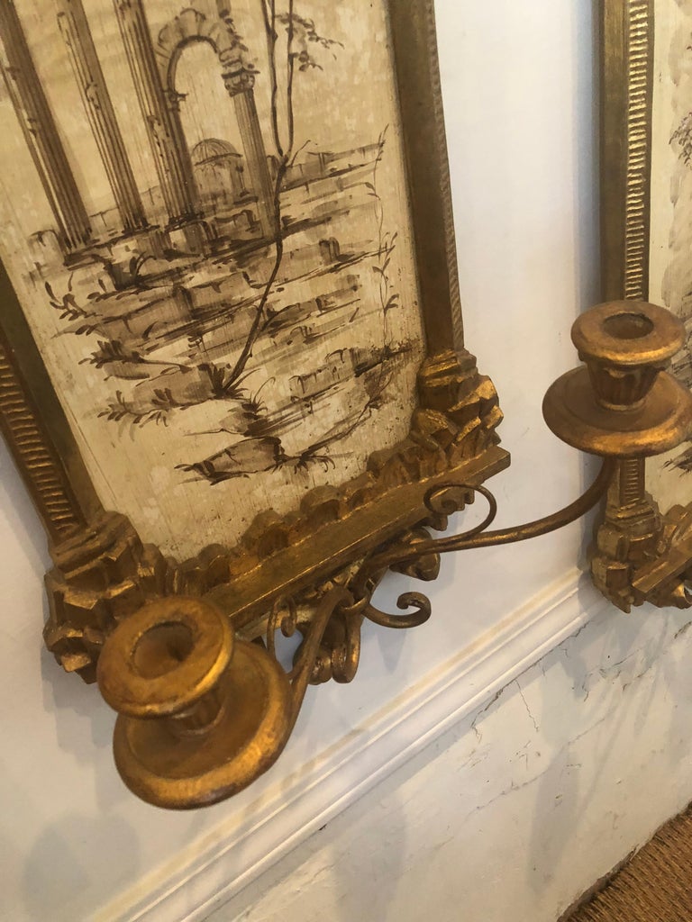 Italian Gilted Wall Sconces For Sale at 1stDibs