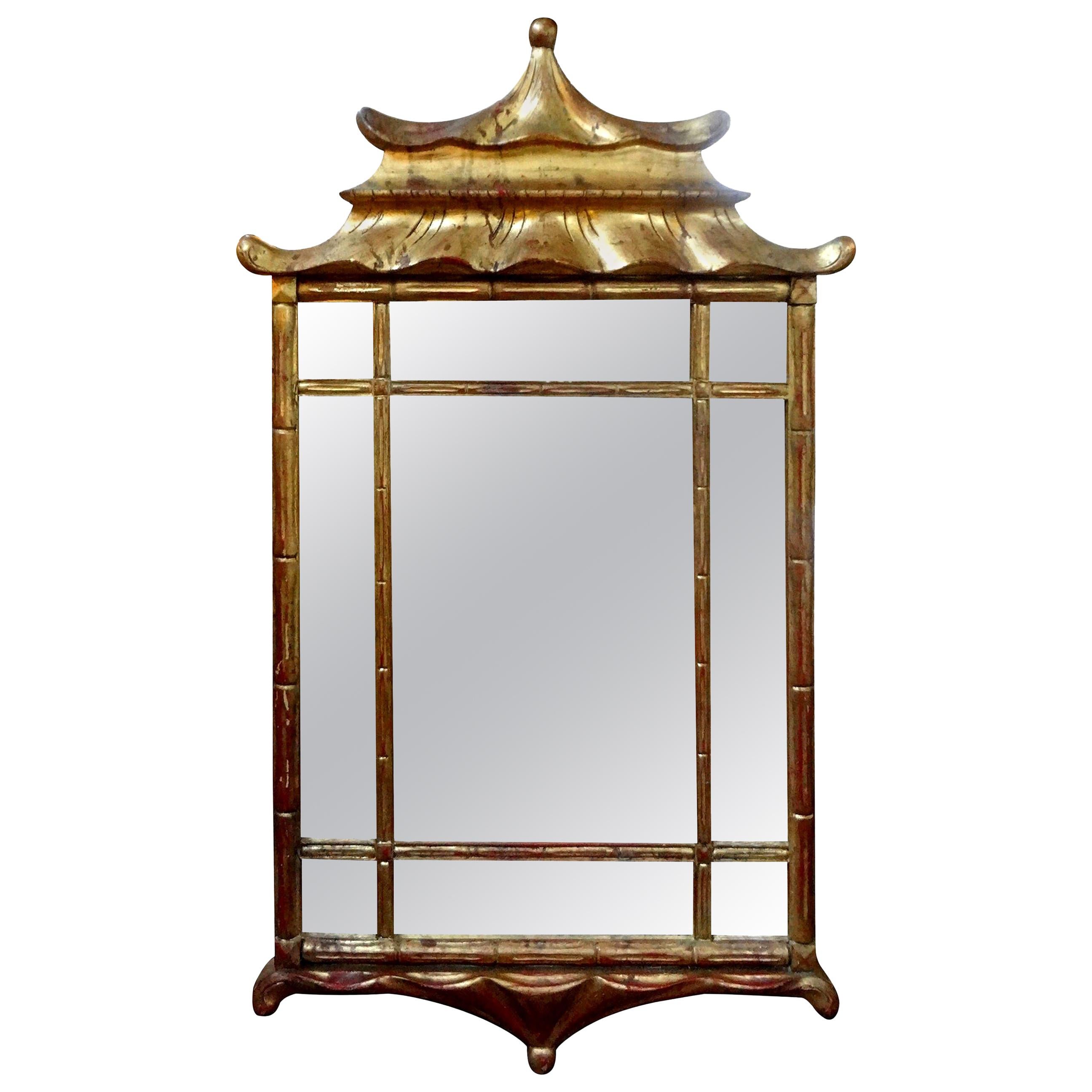 Pair of Chinese Faux Bamboo Pagoda Mirrors at 1stDibs
