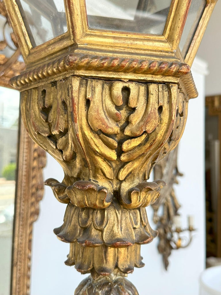 Italian Giltwood Hall Lantern For Sale at 1stDibs