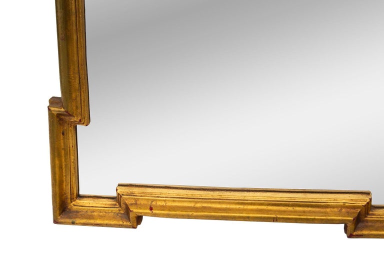 Italian Giltwood Scrolled Arch Keyhole Gold Mirror by La Barge, 1970s ...