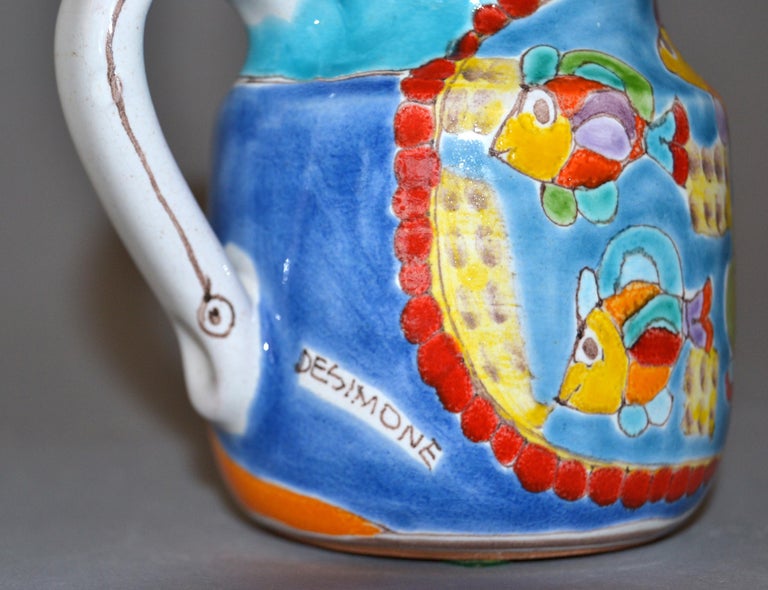 Italian Giovanni DeSimone Hand Painted Art Pottery Decor Milk, Creamer ...
