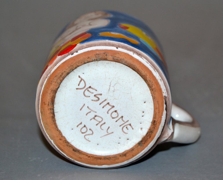 Italian Giovanni Desimone Hand Painted Art Pottery Decor Mug, Cup ...
