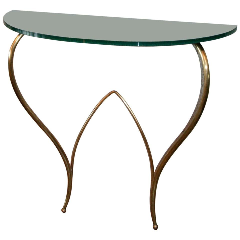 Italian Modernist Bamboo and Rattan Arched Console, 1960s at 1stDibs