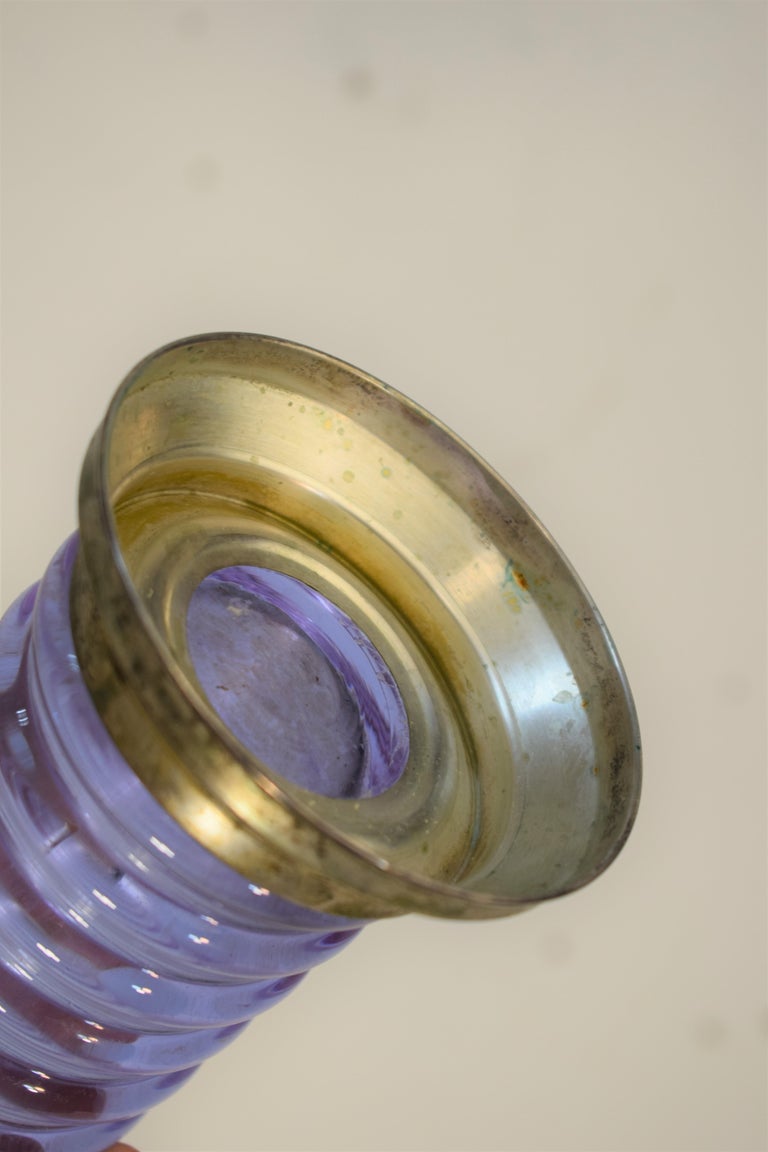 Italian Glass and Silver Plated Vase by Sergio Asti, 1960s For Sale at ...