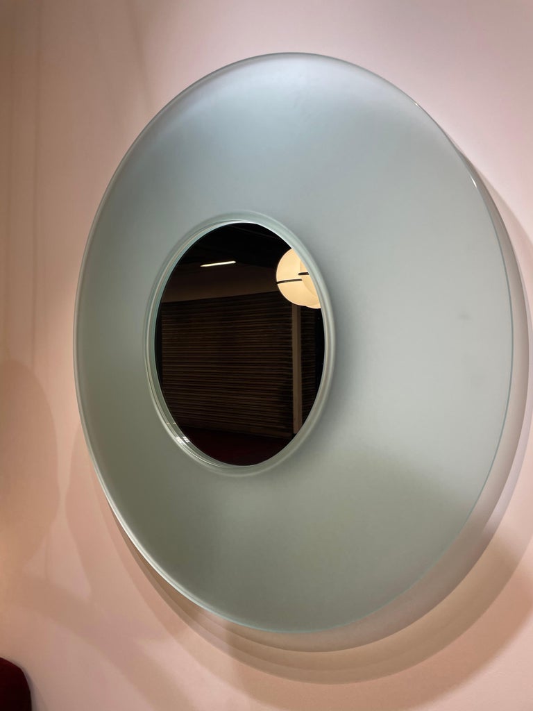 Italian glass mirror from the 70s For Sale at 1stDibs