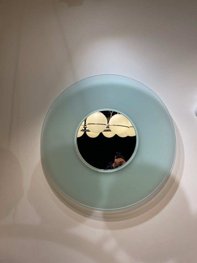 Italian glass mirror from the 70s For Sale at 1stDibs