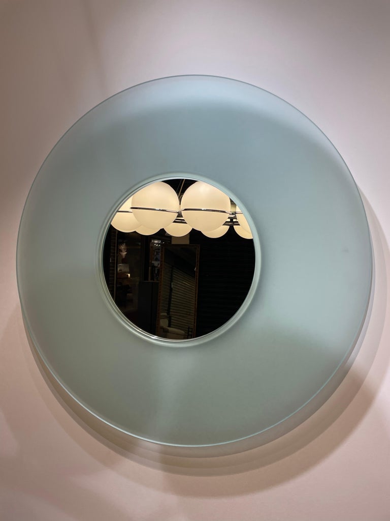 Italian glass mirror from the 70s For Sale at 1stDibs