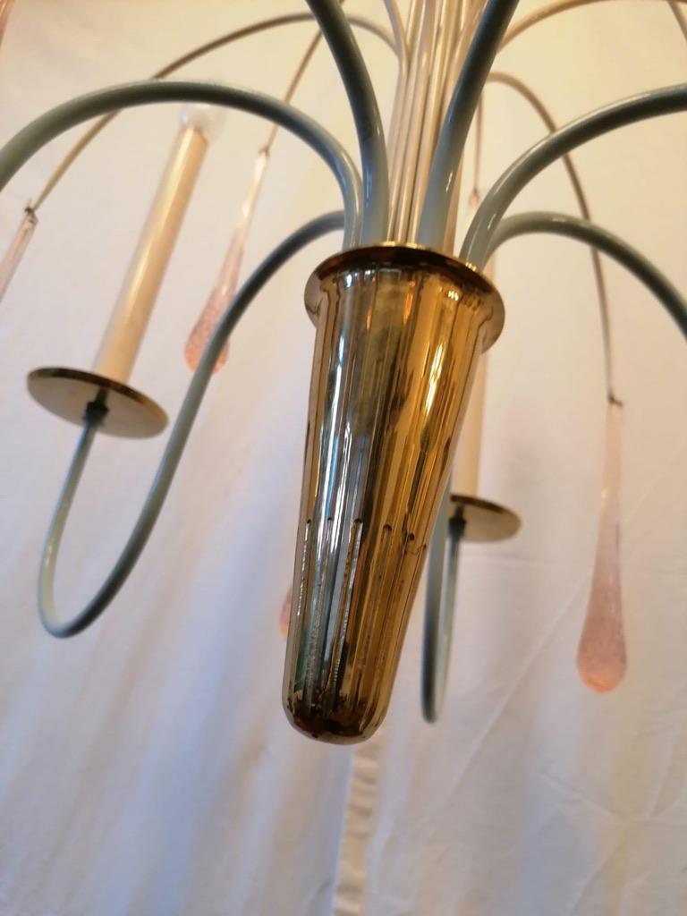 Italian Glass Tear Drops Chandelier For Sale at 1stDibs