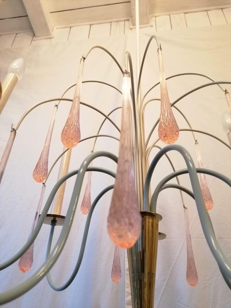 Italian Glass Tear Drops Chandelier For Sale at 1stDibs
