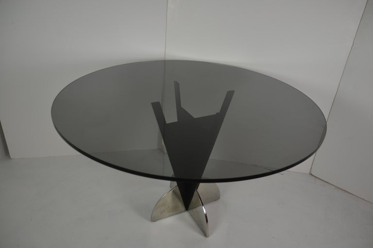 Italian Glass Top Table For Sale at 1stDibs