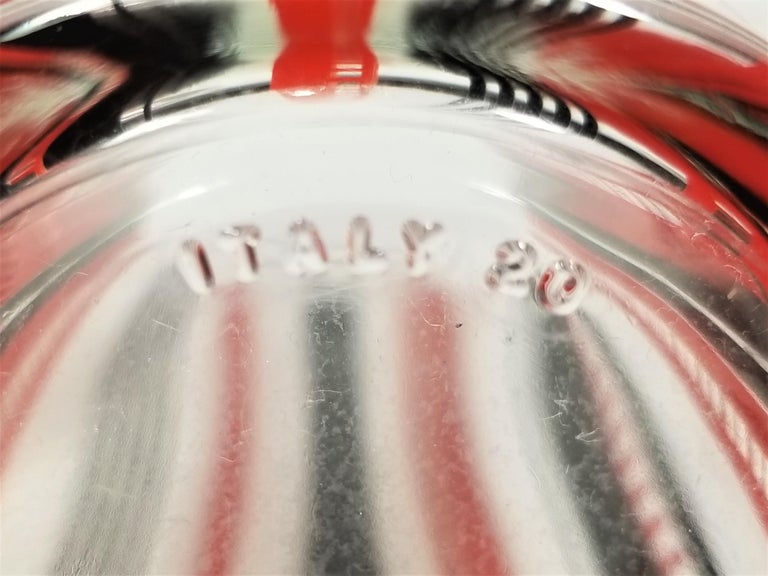 Italian Glassware Barware Black and Red Mid Century Made in Italy For ...