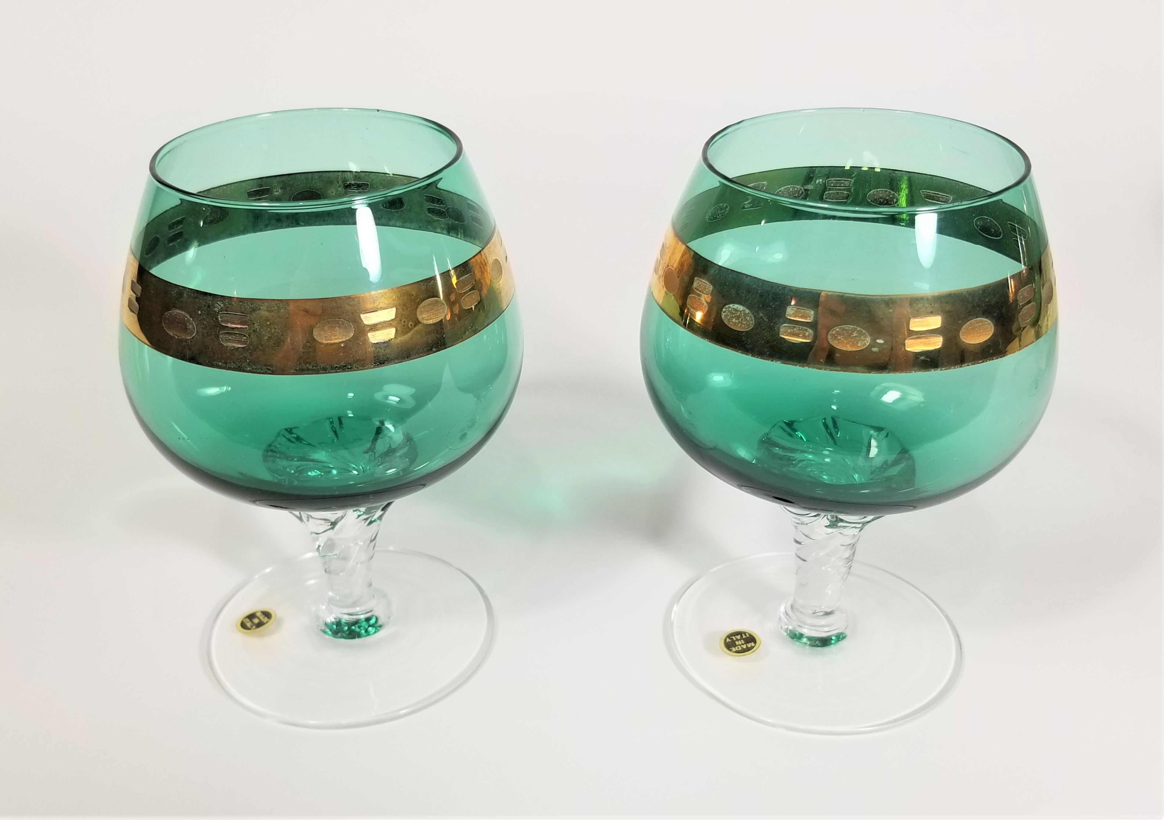 Italian Glassware Barware Stemware Made in Italy Mid-Century Unqused ...