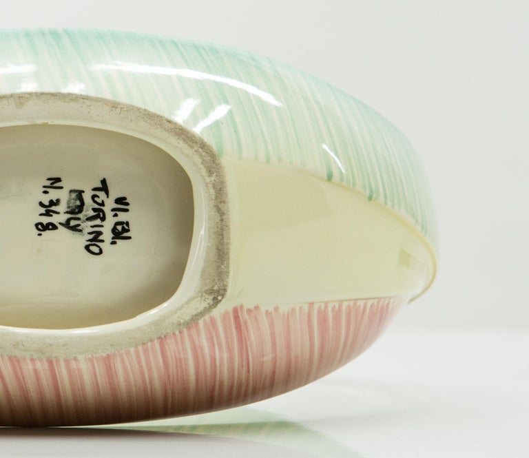 Italian Glazed Ceramic Bowl Centerpiece by Vibi Torino, 1960 For Sale ...
