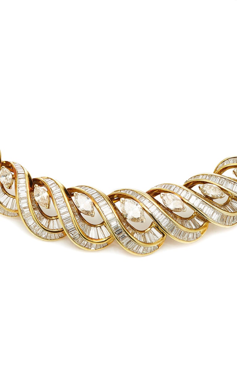 Italian Gold and Diamond Necklace For Sale at 1stDibs | italian gold ...