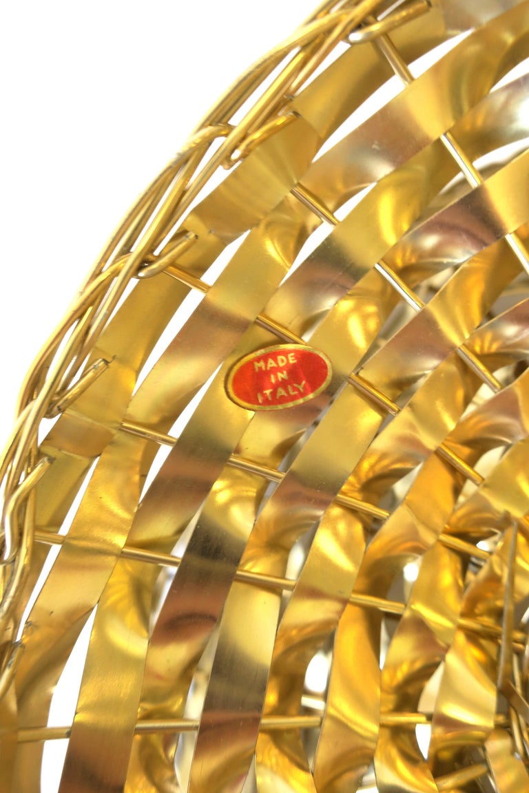 Italian Gold Wire Wicker Compote Basket with Scalloped Edge For Sale at ...