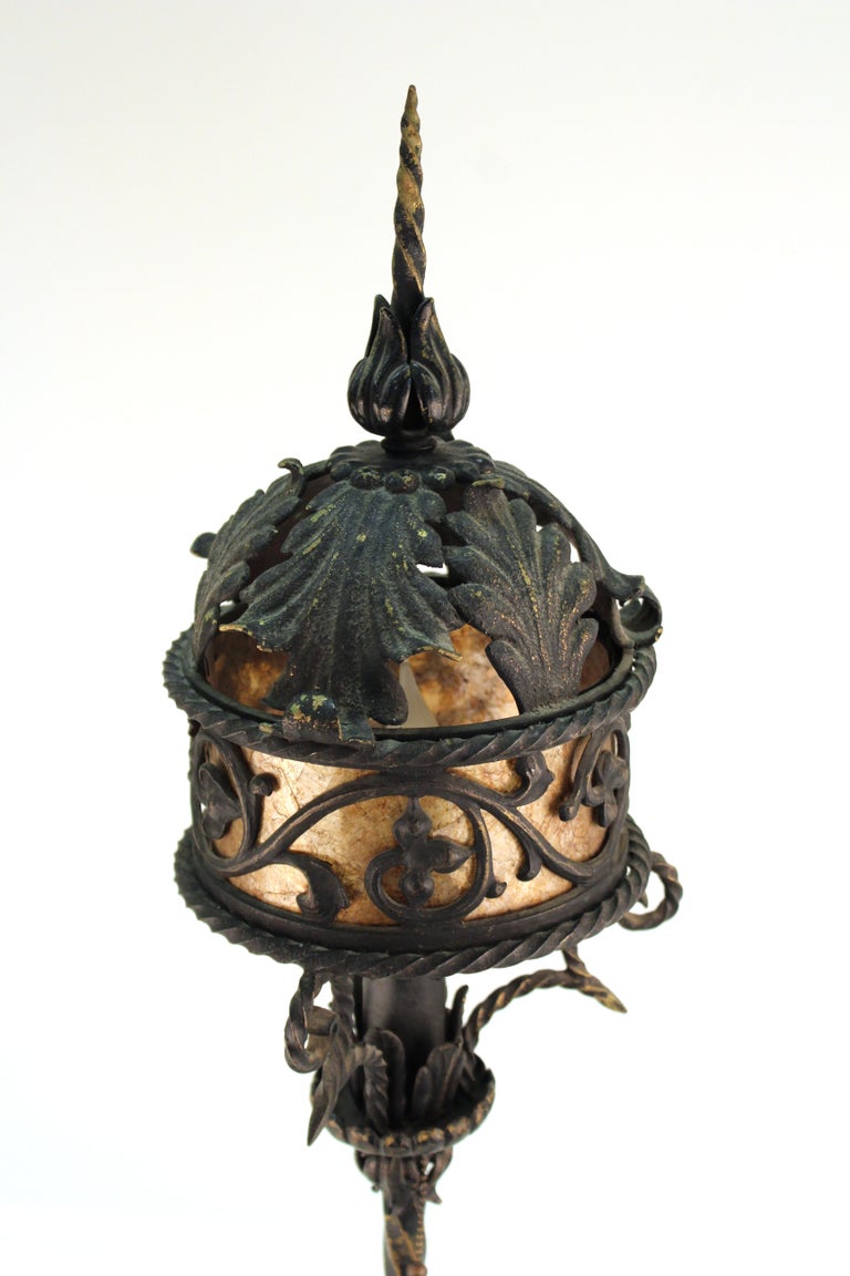 Italian Gothic Revival Bronze Table Lamp at 1stDibs