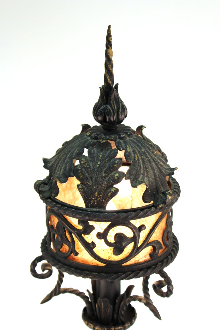 Italian Gothic Revival Bronze Table Lamp at 1stDibs