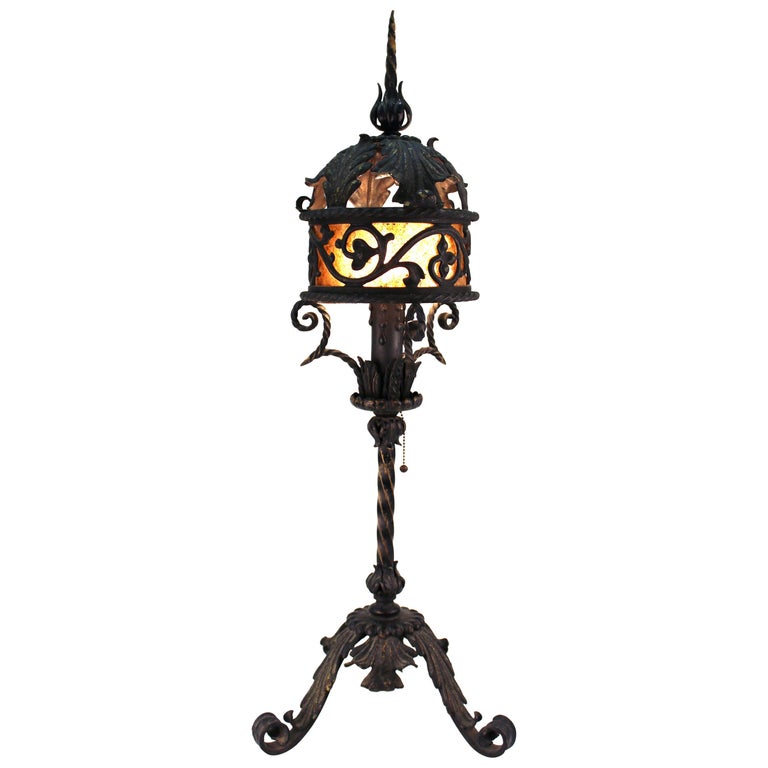 Italian Gothic Revival Bronze Table Lamp at 1stDibs